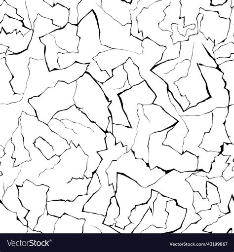 Black And White Seamless Texture Of Cracks Vector Image