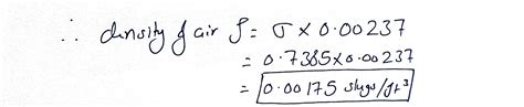 Solved What Is The Density Of The Air Slugs Ft 3 At 10 000 Ft On A Standard Day Course