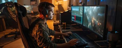 Photo Realistic Visually Impaired Person Using A Braille Display To Access Digital Information