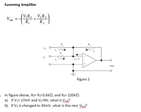 Solved Summing Amplifier Color Vr2 V R2 R R 40 Vout