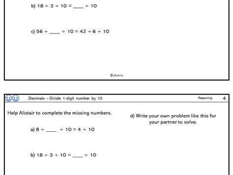 Decimals Divide Digit Number By Reasoning Teaching Resources