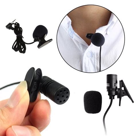 3 5mm Mini Portable Clip On Lapel Lavalier Microphone Condenser Wired Hands Free Double Track