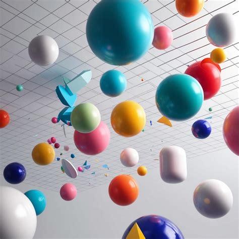 Premium Photo Colorful Spheres Vibrant 3d Composition Of Floating Shapes