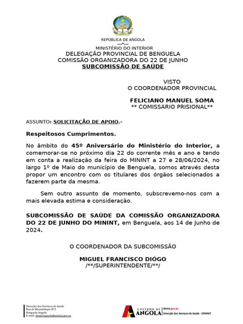 Solicitação De Apoio Subcom Pdf