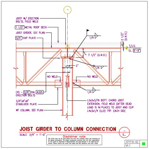 St170 Steel Joist Girder To Steel Wf Column Details Axiomcpl