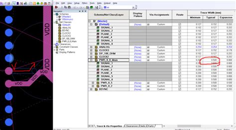 how to route the trace with the default specific width set preseted width on constraint manager
