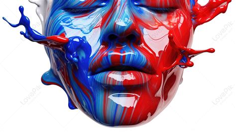 흰색 배경에 추상 디자인이 있는 격리된 빨간색과 파란색 액체 스플래시 면의 3d 그림 튀기다 배경 푸른 물 배경 붉은 얼굴 배경 이미지 Hd 튀기다 푸른 물 붉은