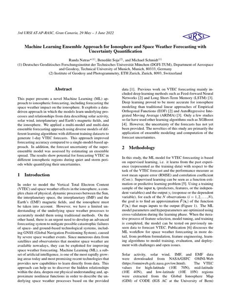 Machine Learning Ensemble Approach For Ionosphere And Space Weather