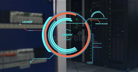 Image Of Scope Scanning And Data Processing Over Server Room Stock Illustration Illustration