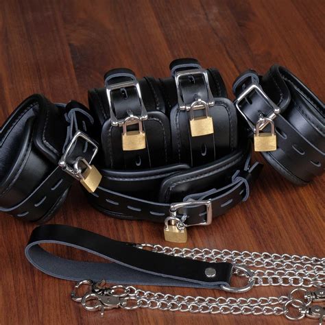 Heavy Bondage Set Bdsm Bondage Cuffs Luxury Harness Belt Locking