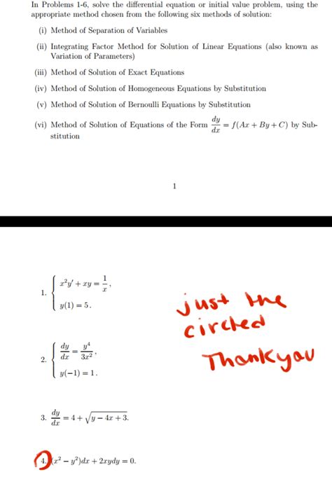 Solved In Problems 1 6 Solve The Differential Equation Or