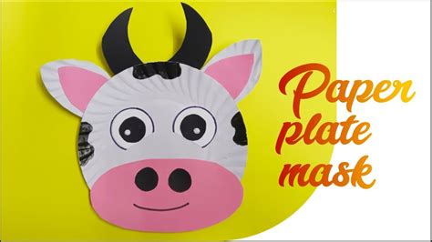 Paper Plate Cow Mask Cow Face Mask Youtube