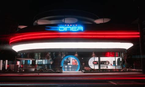Teslas Retro Futuristic Hollywood Diner Officially Opens