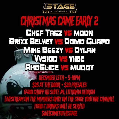 Christmas Came Early 2 The Stage Battle Rap Event Versetracker