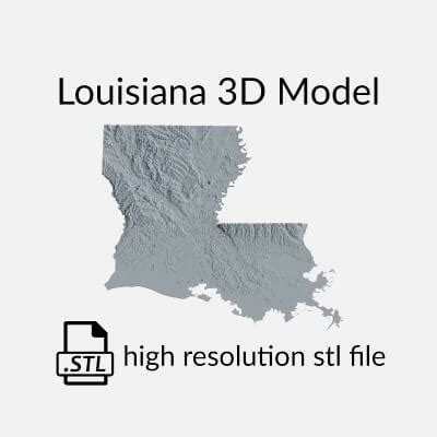 Usa State Of Louisiana Topographic Map 3d Terrain By Codingry