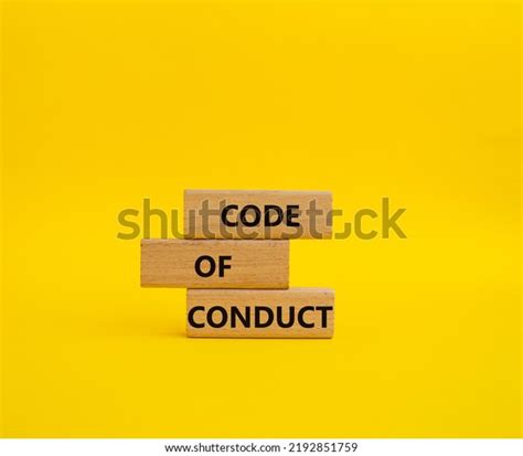 Code Conduct Symbol Wooden Blocks Words Stock Photo 2192851759 Shutterstock