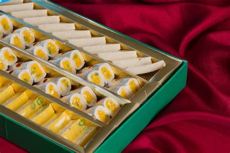 T Box Of Indian Assorted Diwali Sweets Stock Image Image Of Hindu
