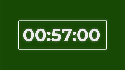 Stopwatch Timer Decrease 60 Seconds Glowing Countdown 4k Animation On Green Screen Background