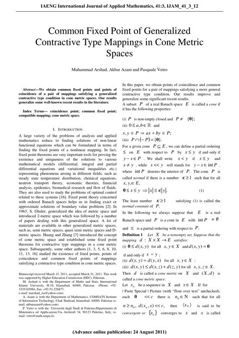 Pdf Common Fixed Point Of Generalized Contractive Type Mappings In