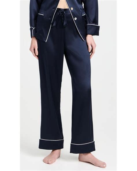 Olivia Von Halle Coco Ilk Pajaa Et In Blue Lyst