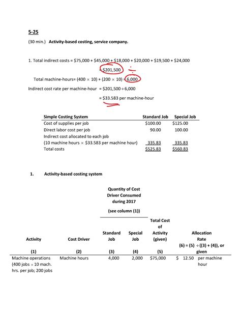 Week 1 Tut Sol Tutorial Answer 5 25 30 Min Activity Based Costing Service Company