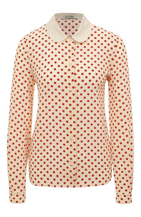 Женская разноцветная шелковая блузка Miu Miu купить в интернет магазине ЦУМ арт Mk1622 10mb F059i