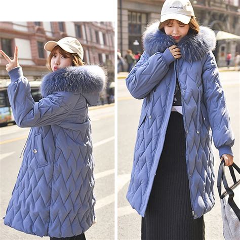 Повседневный длинный пуховик для женщин зимний модный теплый пуховик с меховым капюшоном
