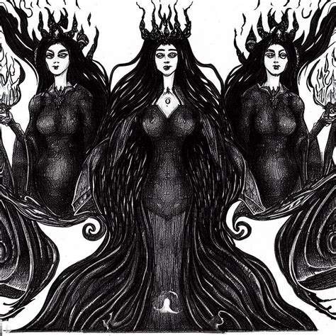 Drawing Of Mother Hecate The Hecatean Trinity Rhellenism