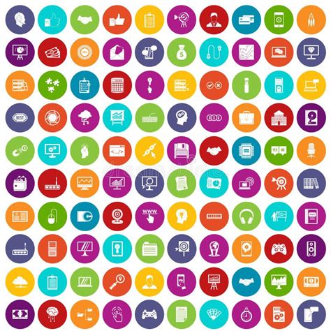 100 Web Development Icons Set Color Stock Vector Illustration Of Music Application 120442026