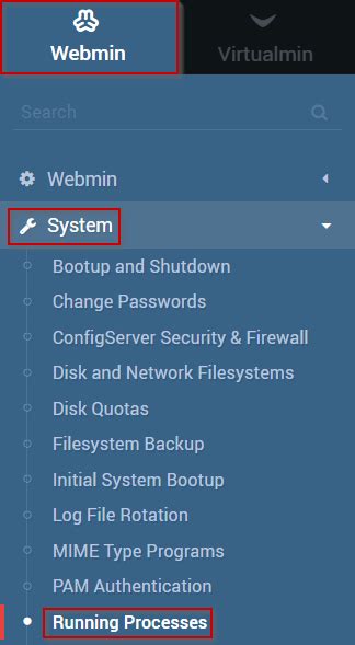 Virtualmin에서 실행중인 프로세스를 보는 방법 Hostwinds