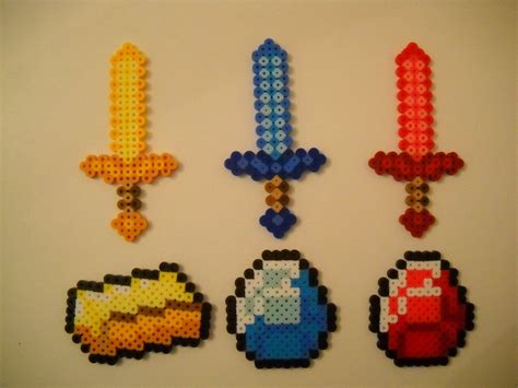 Gold Diamond And Ruby Swords By Retroninnin On Deviantart Perler