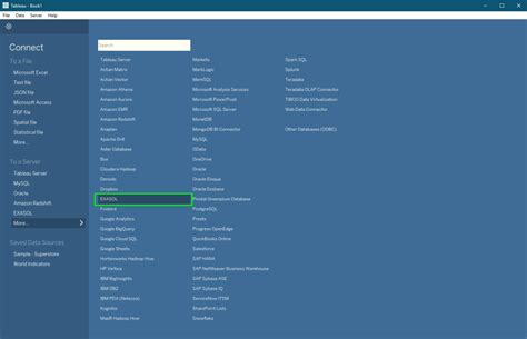Tableau Exasol Db Documentation