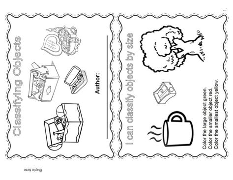 Classifying Objects By Size Shape Texture And Color Booklet English