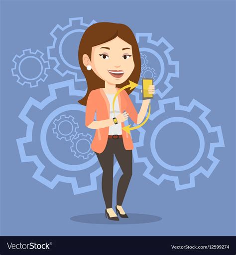 Synchronization Between Smartwatch And Smartphone Vector Image