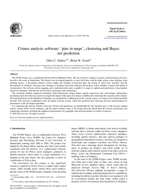 Pdf Crimes Analysis Software Pins In Maps Clustering And Bayes