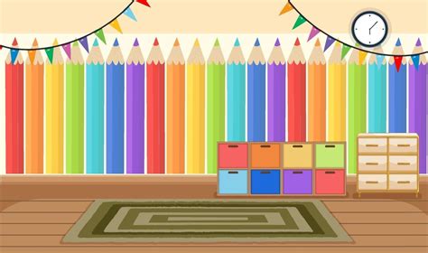 Download Empty Kindergarten Room With Classroom Objects