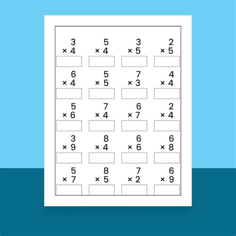 Hoja De Trabajo De Matemáticas De Multiplicación Hoja De Trabajo