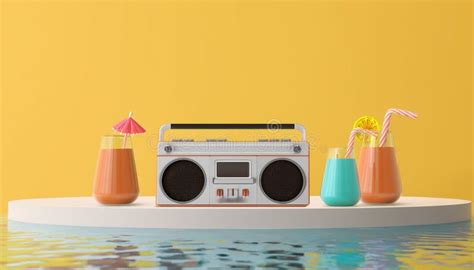 Summer And Boombox Floating Pool Bar With A Built In Boombox Vibrant
