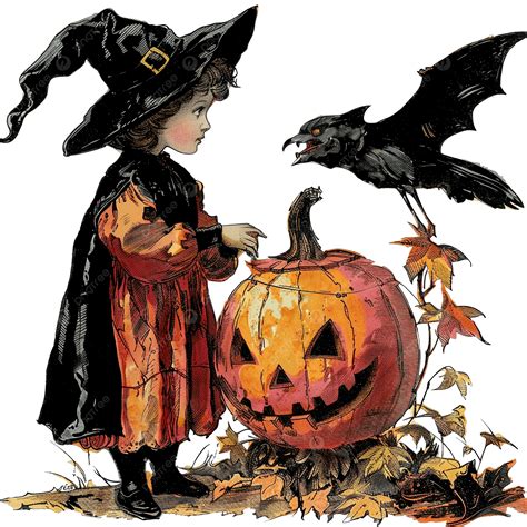 Clipart Vintage Di Halloween Stampabile Gratuitamente Happy Halloween