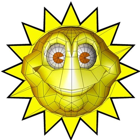 Cartoon Sun 3d Model
