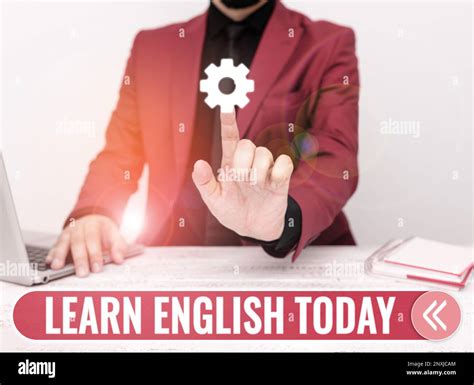 Writing Displaying Text Learn English Today Internet Concept Gain Or