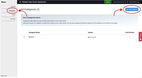 How To Create Delete And Manage Categories Tiledesk Knowledge Base