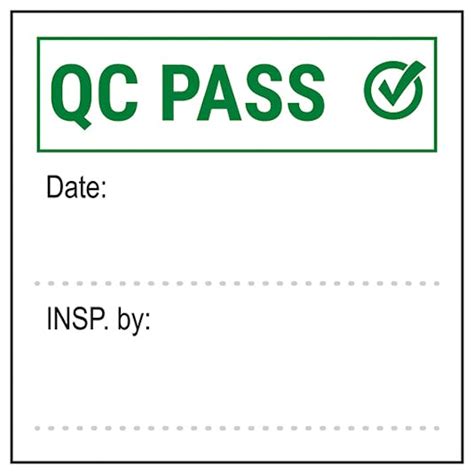 Quality Control Qc Pass Write On Labels On A Roll Quality Control