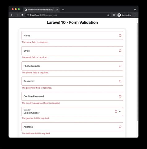How To Validate A Form Using Form Validator In Laravel 10