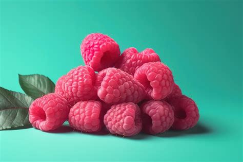 Premium Ai Image A Mound Of Raspberry Clusters Resting Next To A