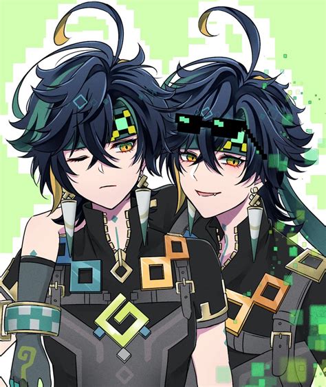 Kinich And Ajaw Genshin Impact Drawn By Mororo1357 Danbooru