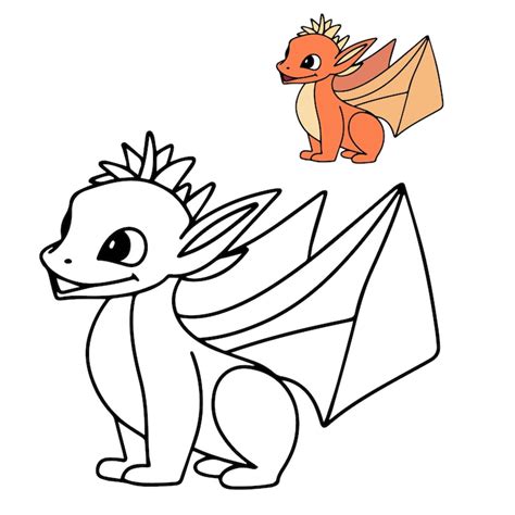 Premium Vector Cute Dragon Coloring Book Little Dragon Coloring Page