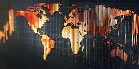 Digital World Map With Data Visualization In A Modern Global Technology