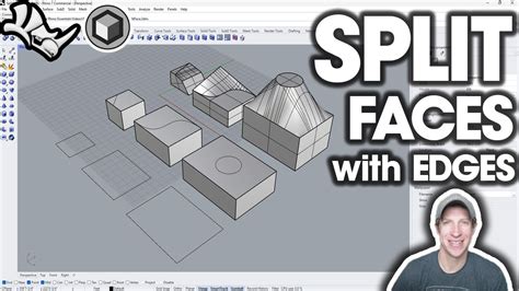 How To Split Faces With Edges And Curves In Rhino Youtube