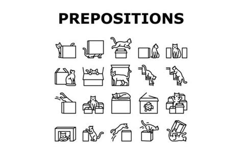 Preposition English Language Icons Set Graphic By Stockvectorwin · Creative Fabrica